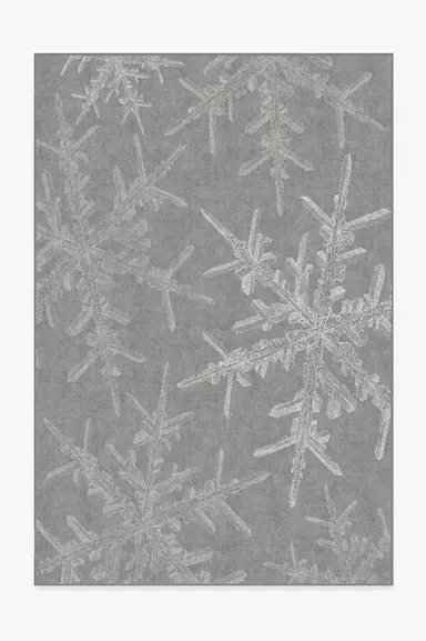 Snowflake Silver Rug | Ruggable