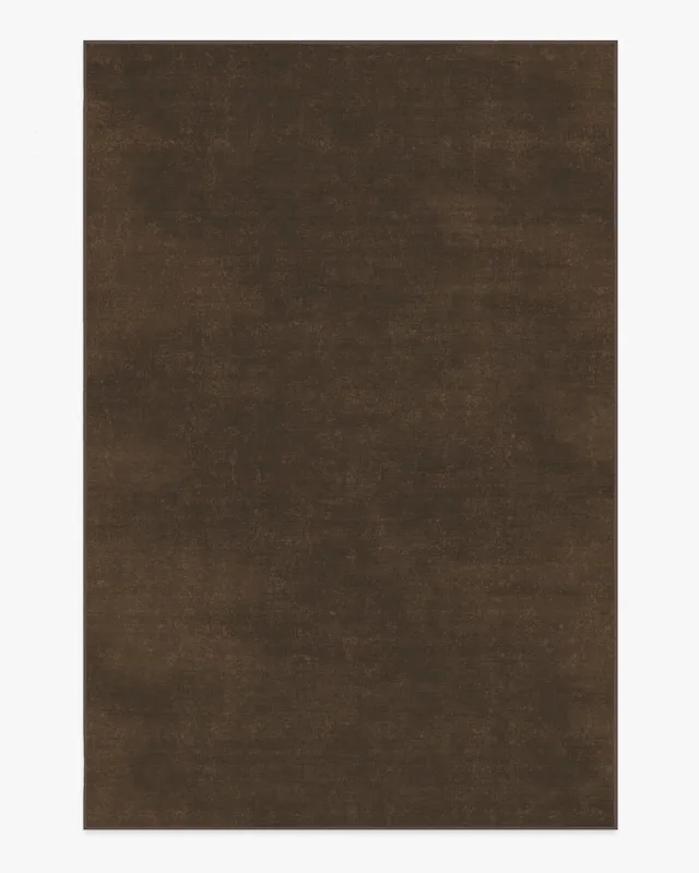 Nico Solid Dark Wood Rug | Ruggable