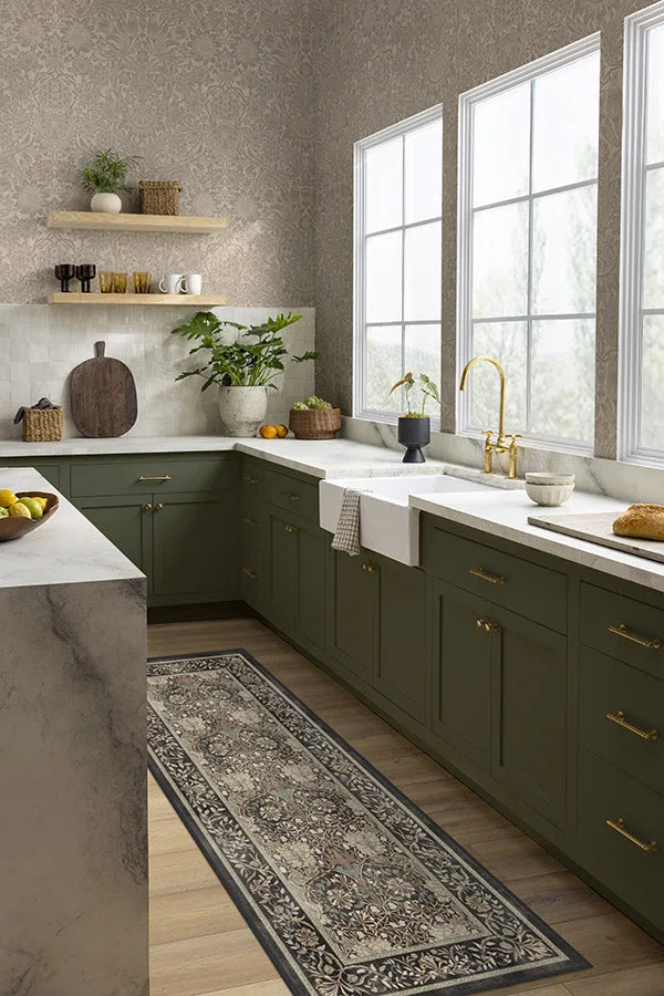 Morris & Co. Honeysuckle & Tulip Dark Wood Rug | Ruggable