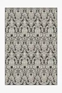 Mickey Damask Charcoal Rug | Ruggable
