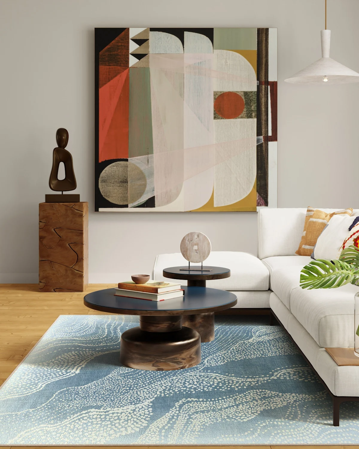 Malene Barnett Adorned Soft Blue Rug | Ruggable