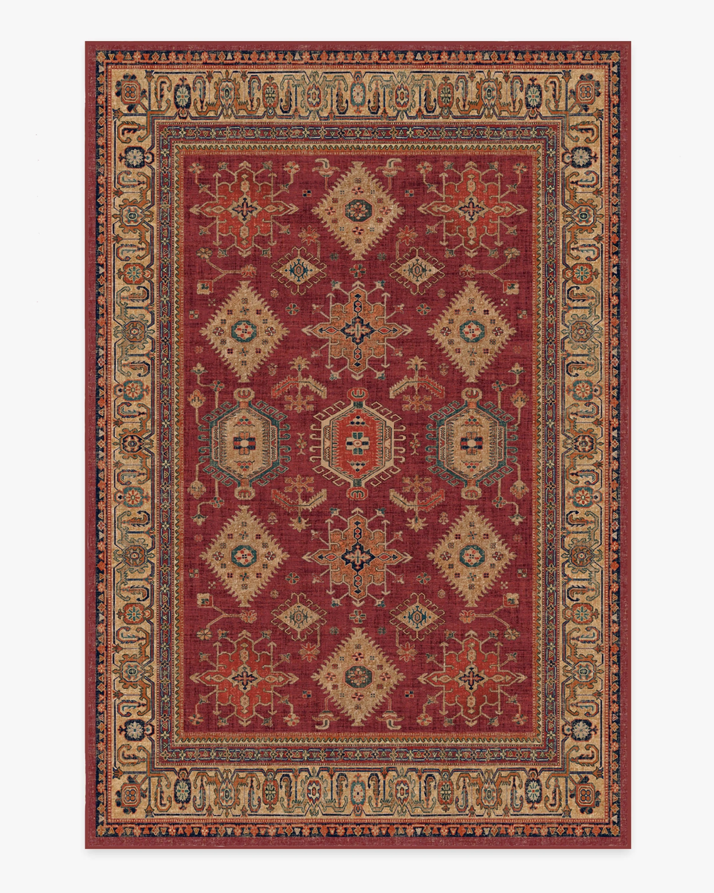 Camria Ruby Rug | Washable Red Rugs by Ruggable