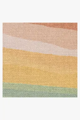 Outdoor Watercolor Waves Copper Jade Rug | Ruggable