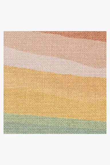 Outdoor Watercolor Waves Copper Jade Rug | Ruggable