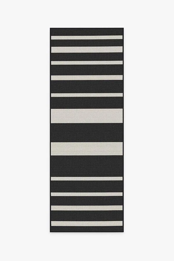 Outdoor Sailmaker Stripe Black Rug | Ruggable