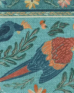 Iris Apfel Birds Of A Feather Aqua Tufted Rug | Ruggable