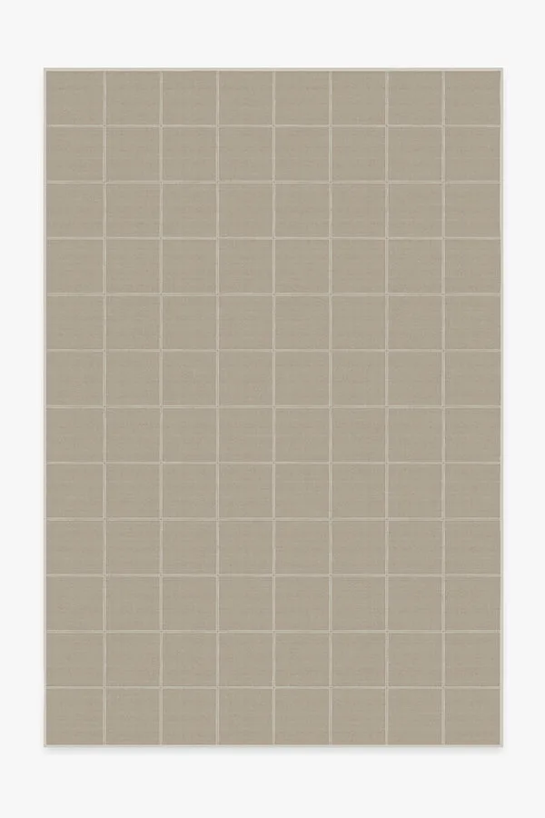 Vista Grid Dove Grey Rug | Ruggable