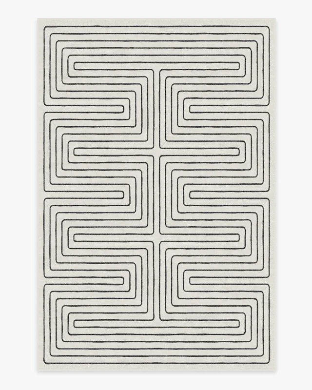 Jonathan Adler Labyrinth Black & Ivory Rug | Ruggable