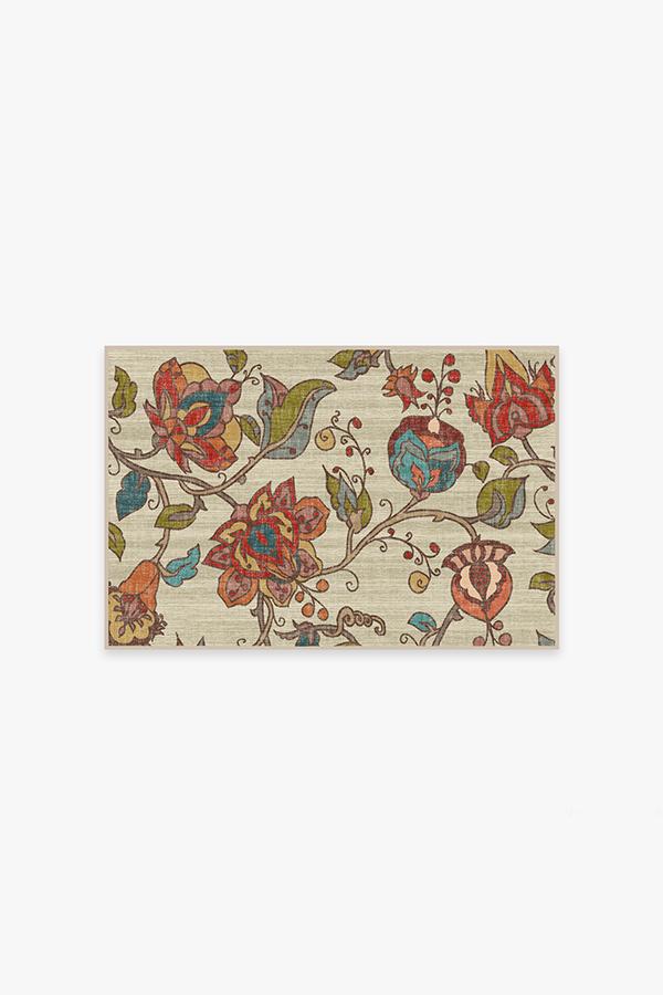 Frida Floral Natural Rug | Ruggable
