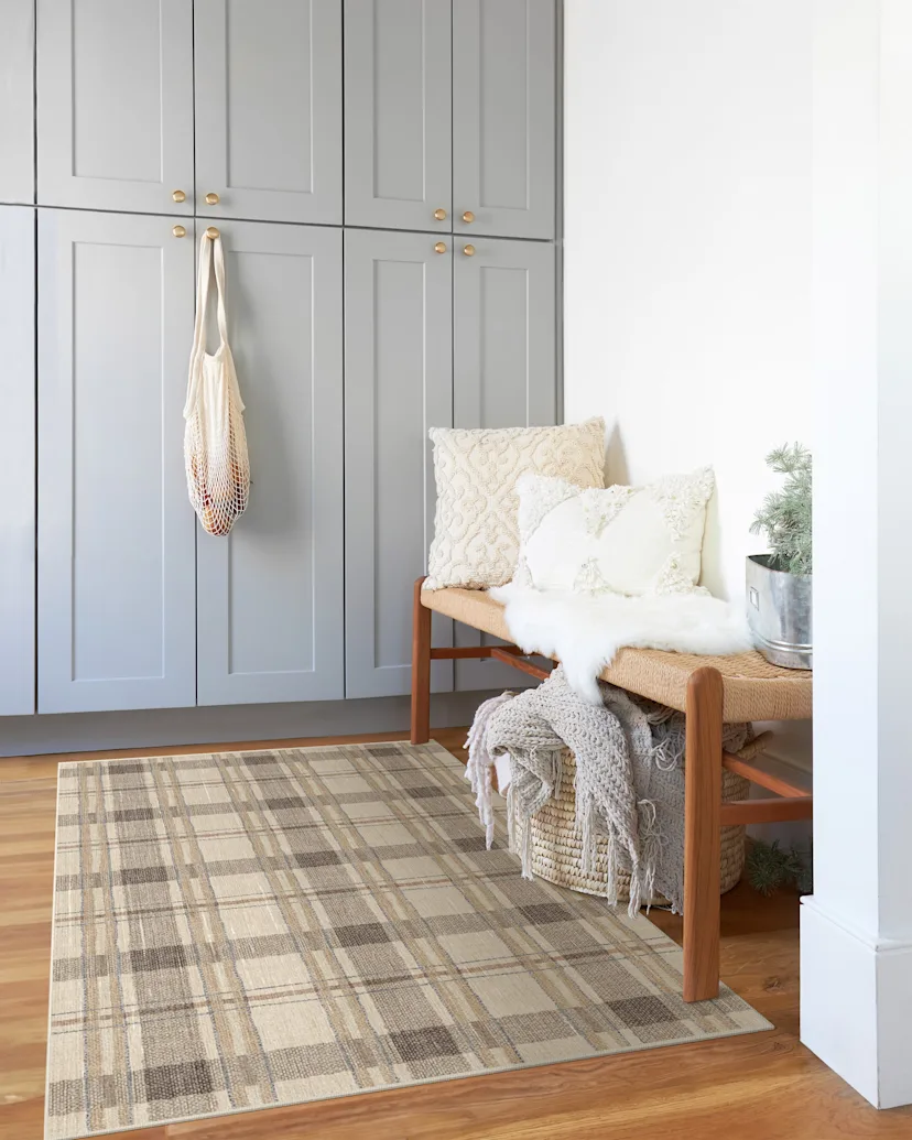 Piper Plaid Neutral Rug | Ruggable