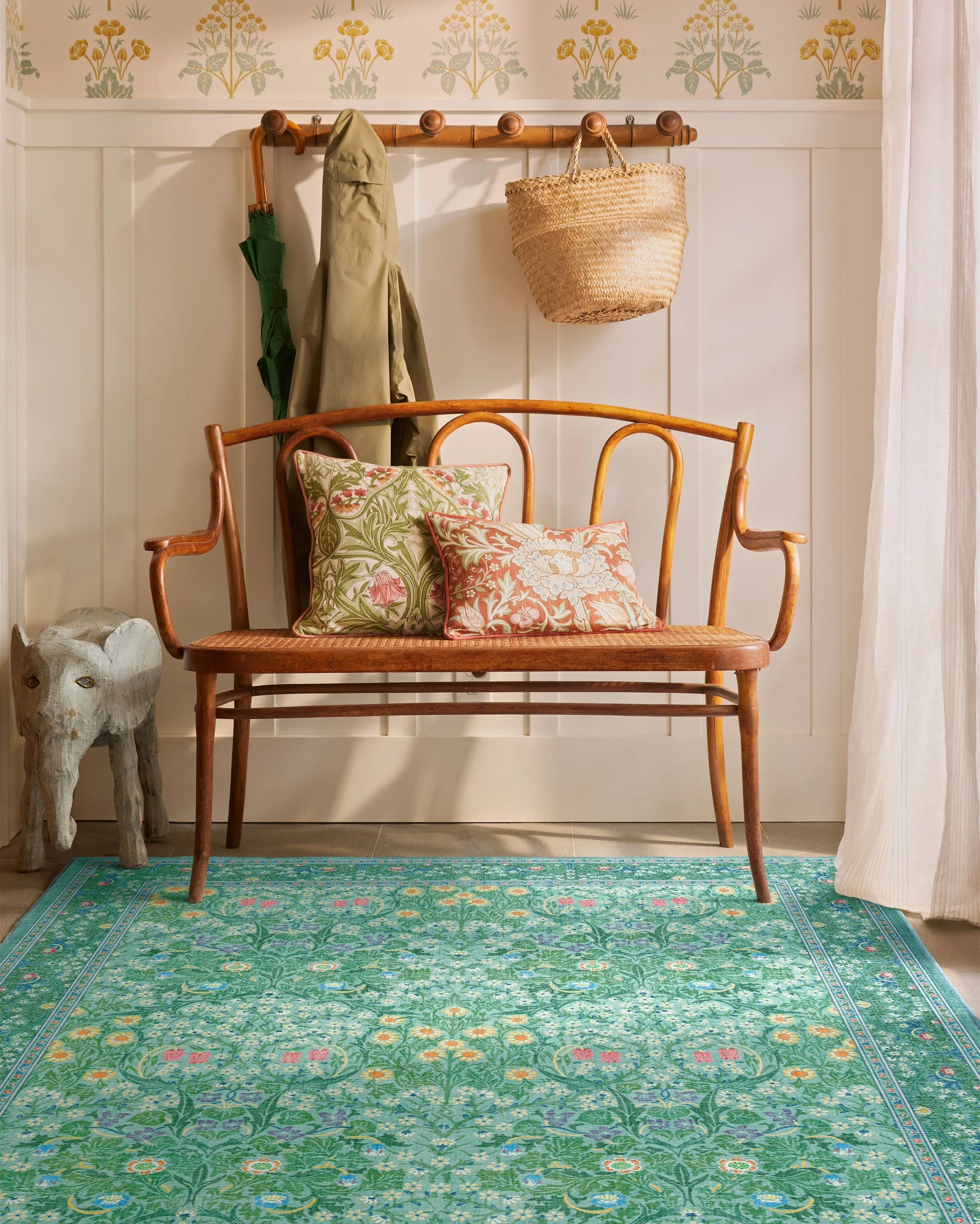 Morris & Co. Blackthorn Multicolor Jade Rug | Ruggable