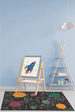 Outer Space Black Rug | Ruggable