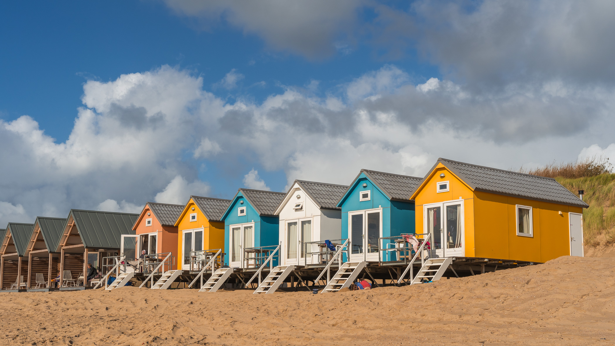 Moderne Strandhuisjes Op Het Strand