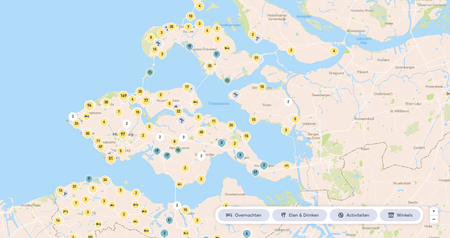 Zeeland auf der Karte | Touristische Karte von Zeeland