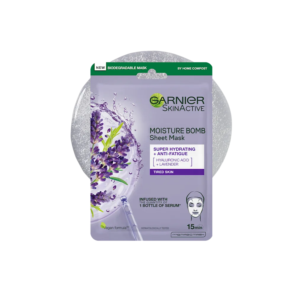 Garnier Moisture Bomb Lavender Sheet Mask | Noli