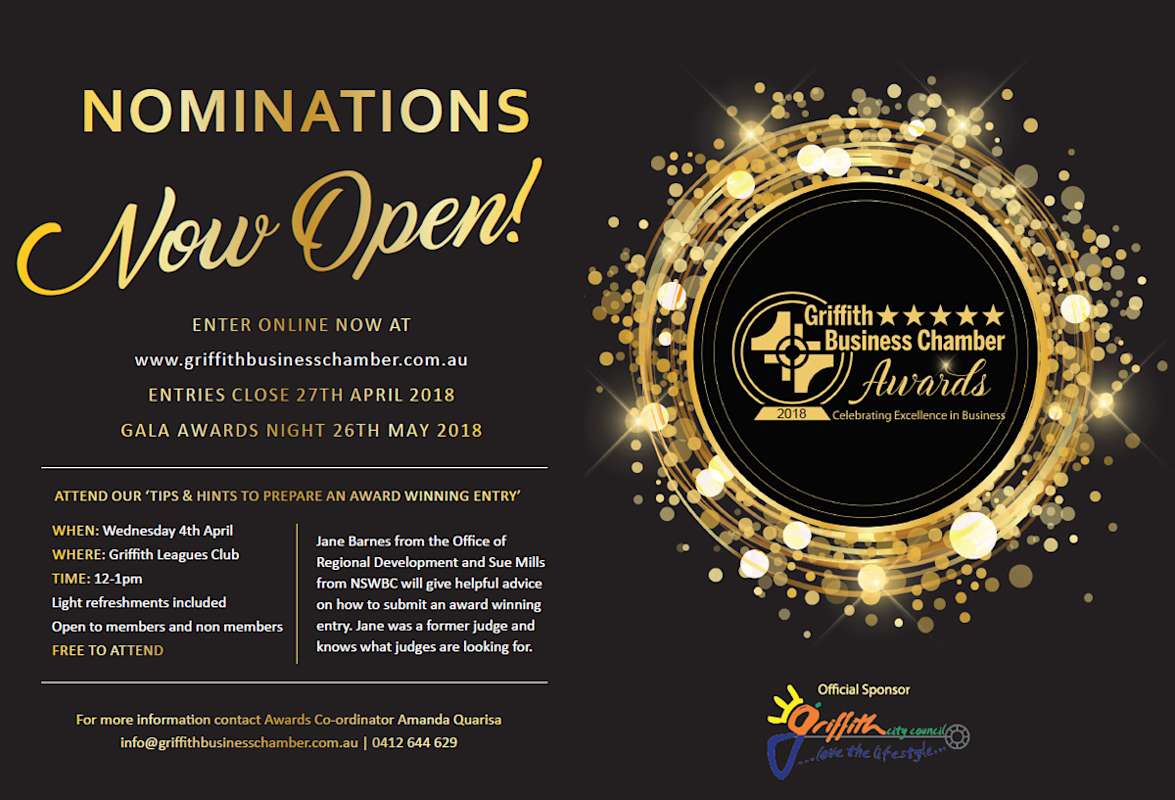 Enter The Griffith Business Chamber Awards | The Griffith Phoenix ...