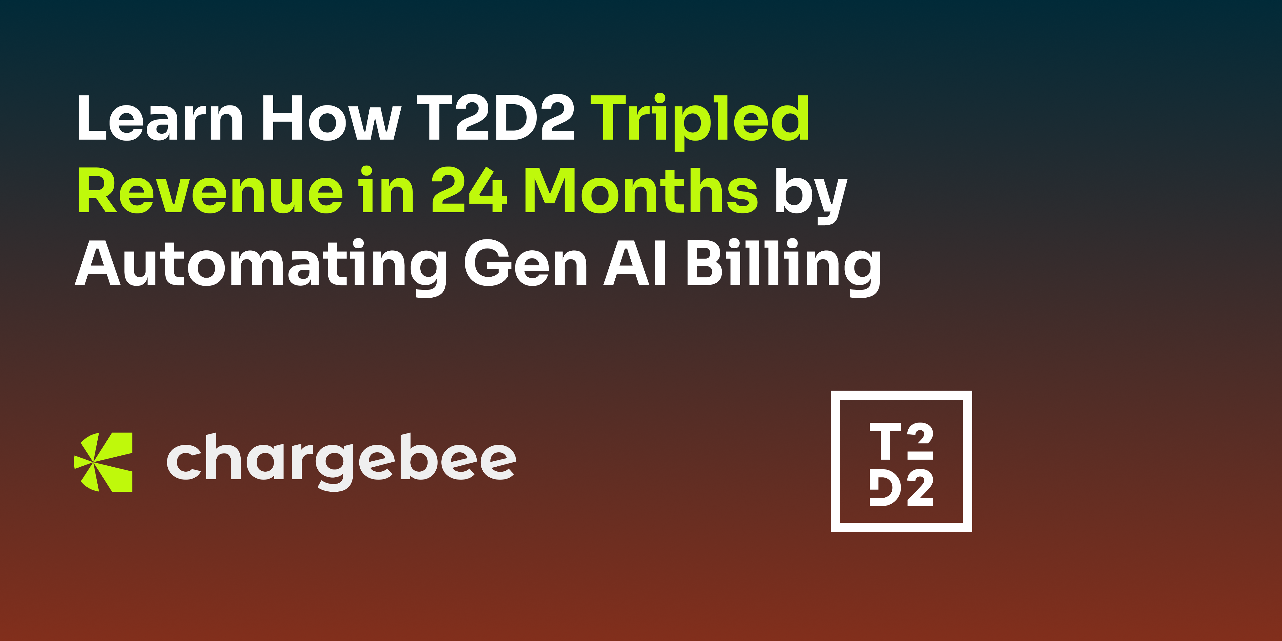 AI Platform Pricing Case Study: T2D2's Path to 3X Revenue Growth | Chargebee