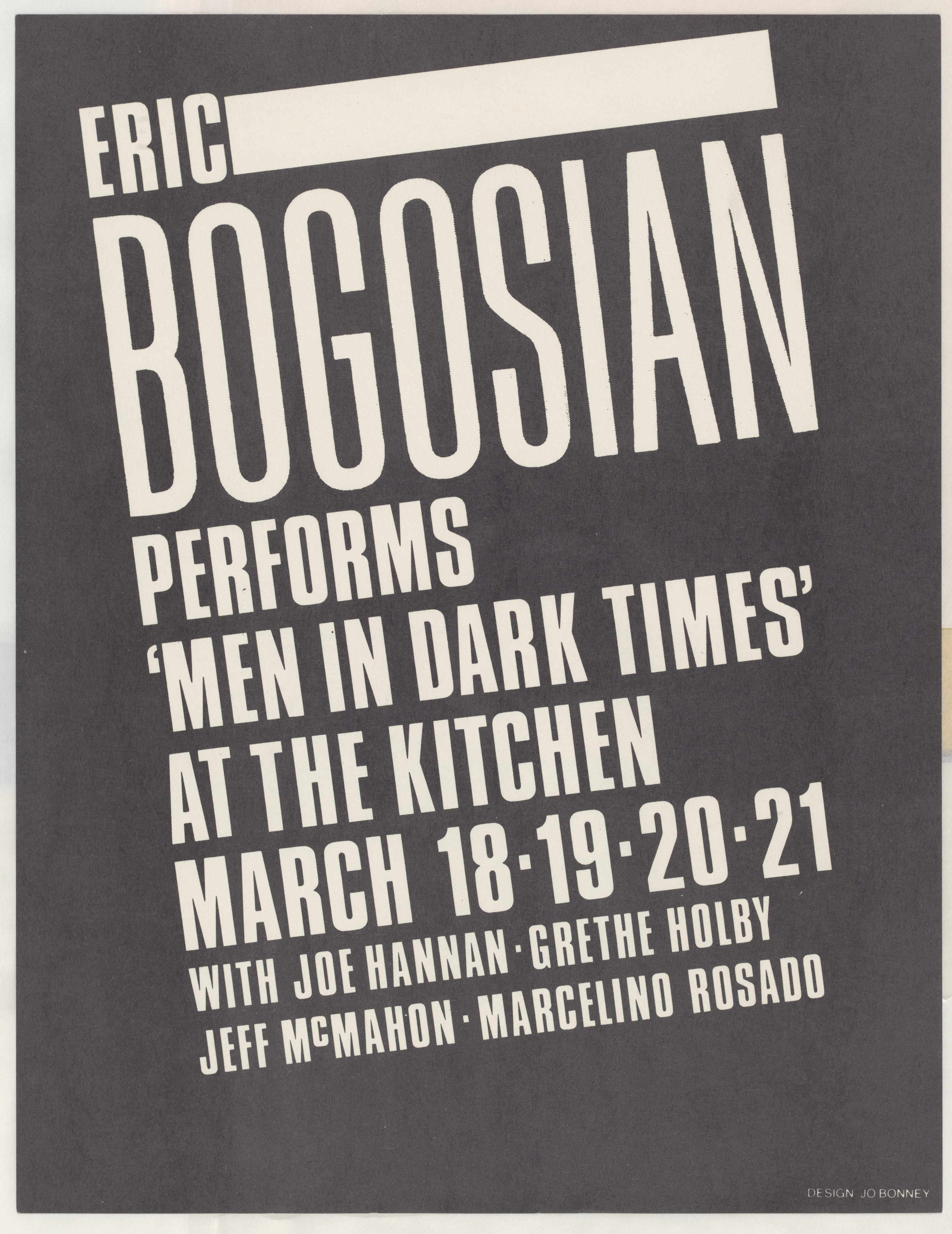 ON FILE: Eric Bogosian, Joe Hannah, Grethe Holby, Jeff McMahon ...