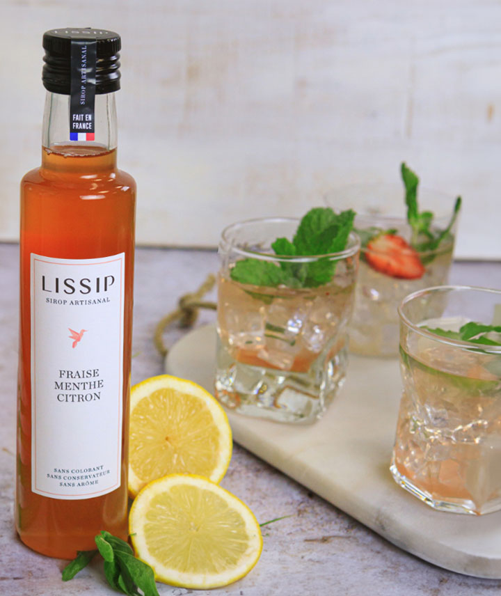 Sirop fraise, menthe et citron Lissip | Galeries Lafayette Le Gourmet