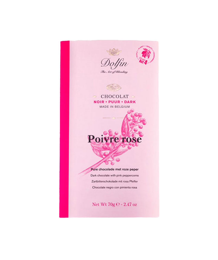 Tablette chocolat noir 60% poivre rose Dolfin | Galeries Lafayette Le ...
