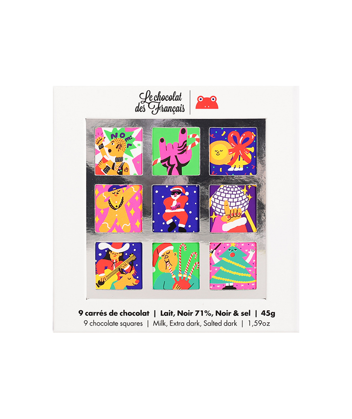 Coffret Noël 9 carrés de chocolat Le chocolat des français | Galeries ...