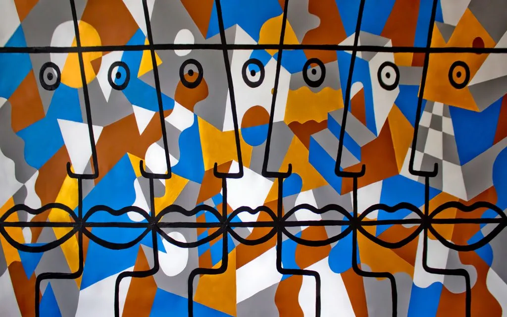 WePresent | Graffitist Cacao Rocks paints Athens blue and gold