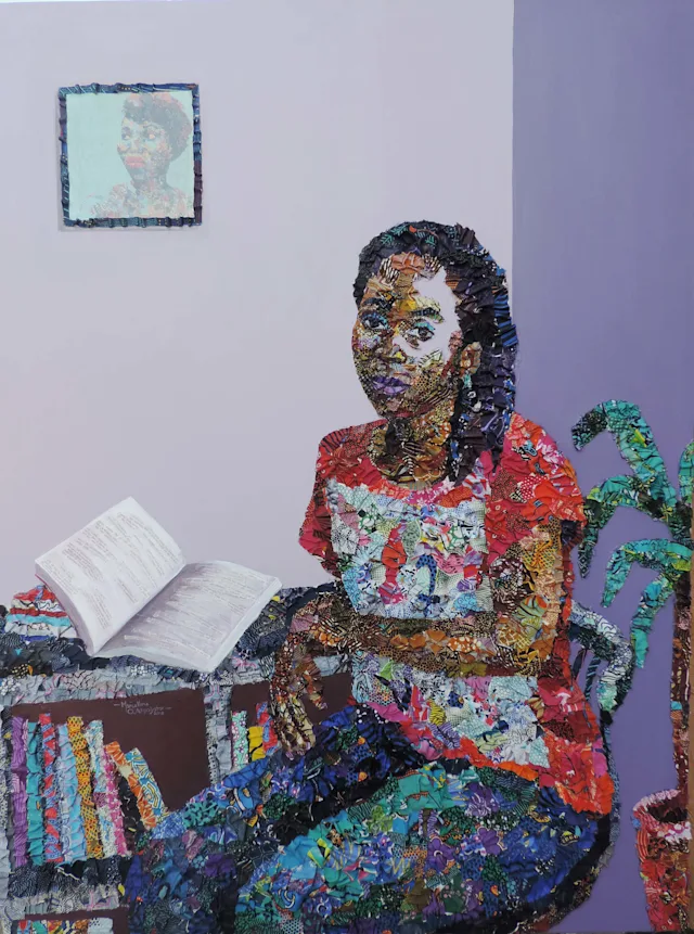 WePresent | Marcellina Akpojotor’s acrylic paint and textile works