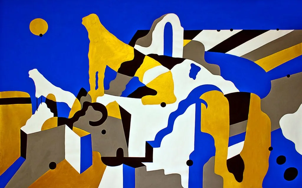 WePresent | Graffitist Cacao Rocks paints Athens blue and gold