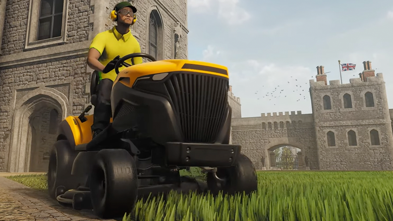 Lawn Mowing Simulator's Switch Release: British Countrysides, Dinosaurs ...