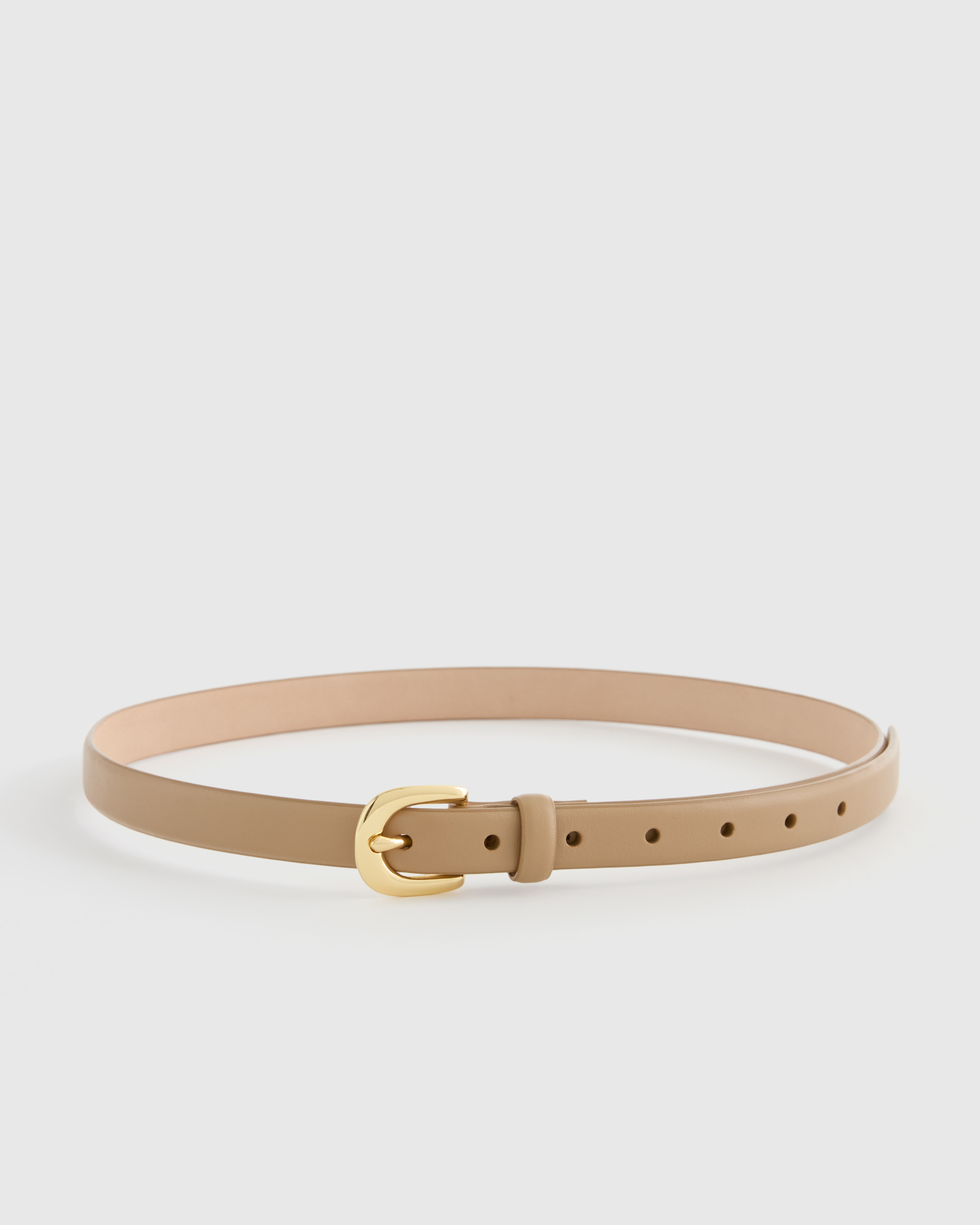 Sofia European Leather Skinny Belt