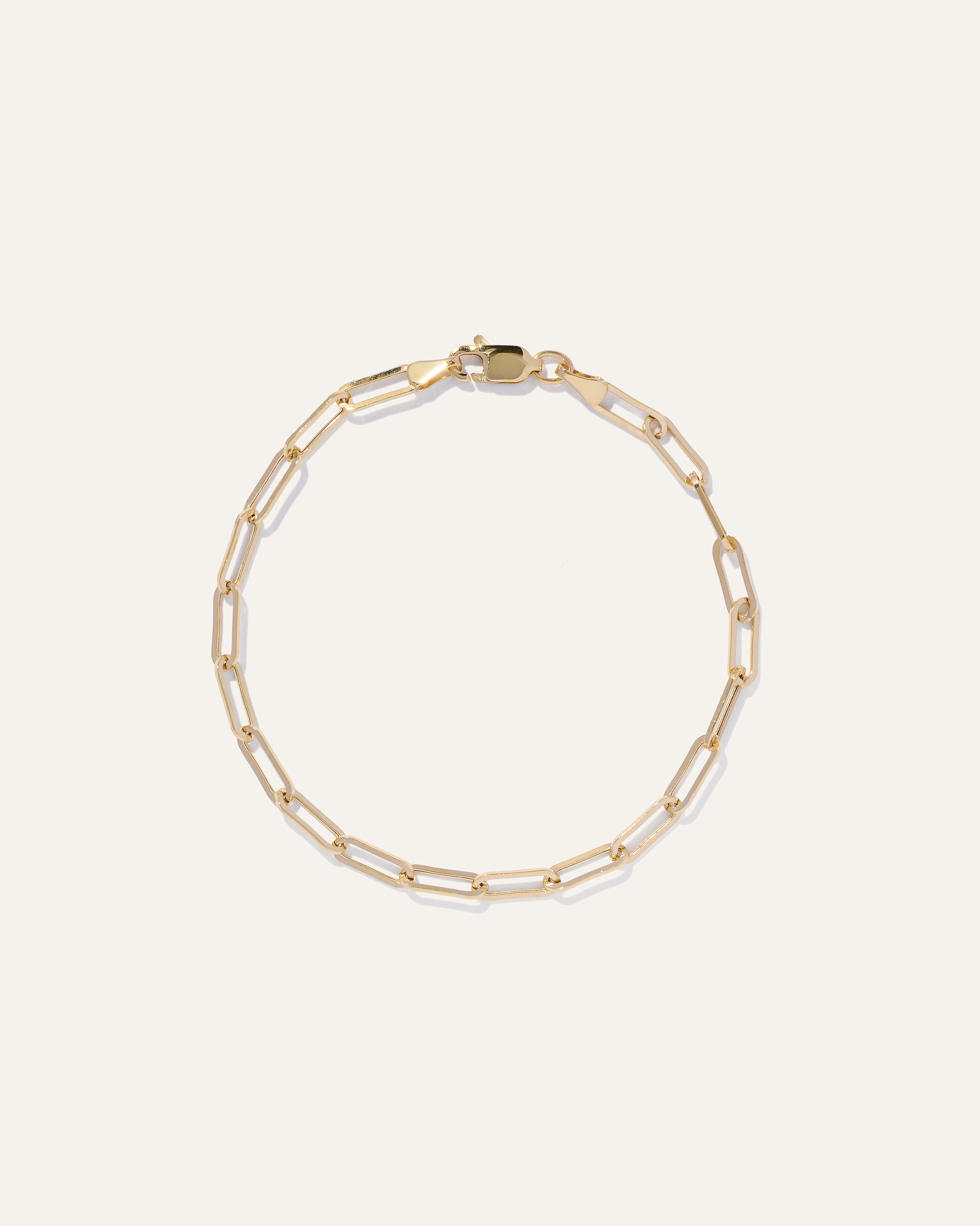 14k Gold Medium Paperclip Chain Bracelet