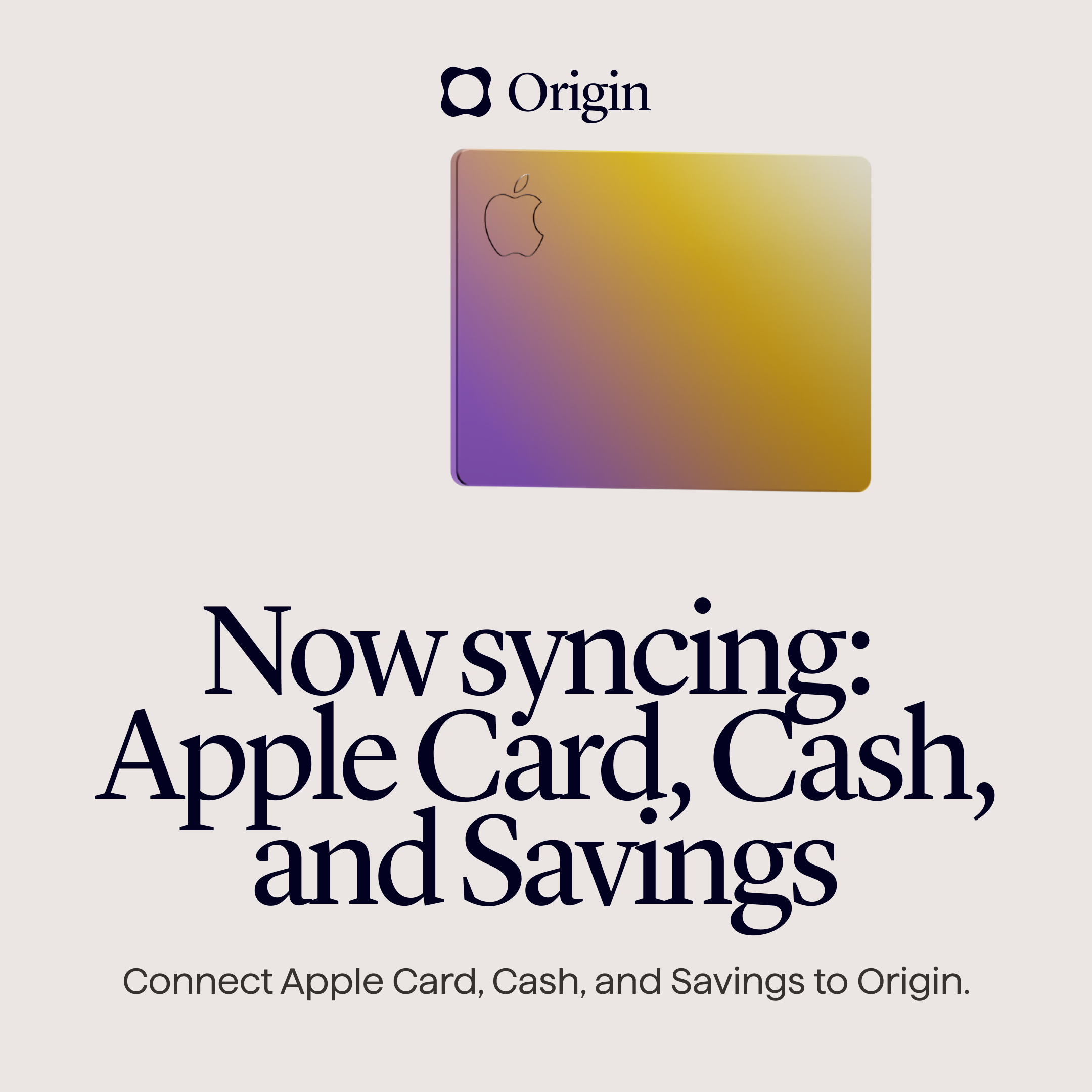 Origin now syncs with Apple Cash, Card, and Savings