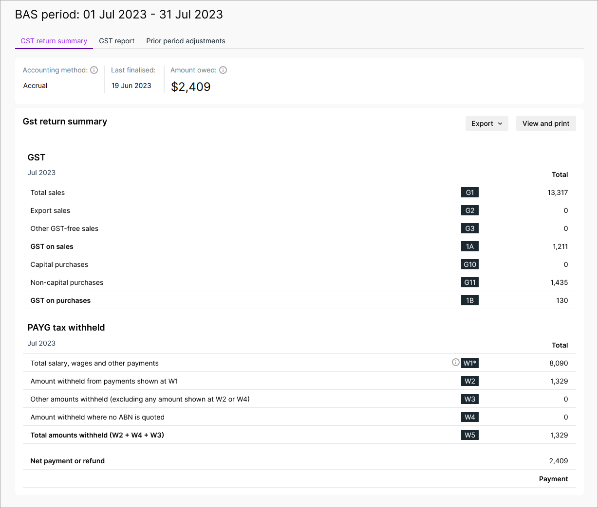 Completing your activity statement