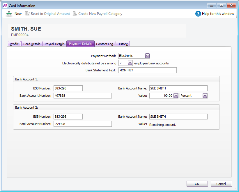 4. Record the bank details of employees