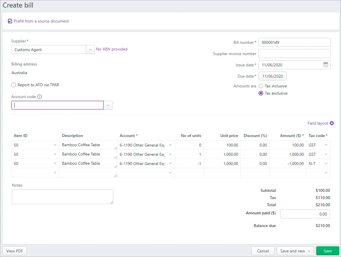 Recording overseas purchases and import costs
