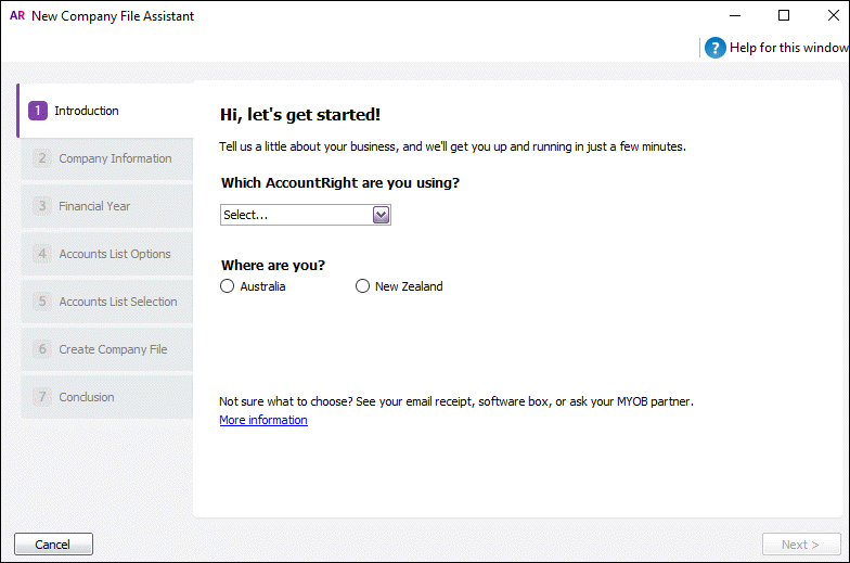 Create a company file