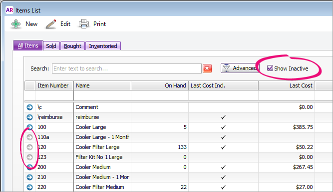 Deleting or deactivating items
