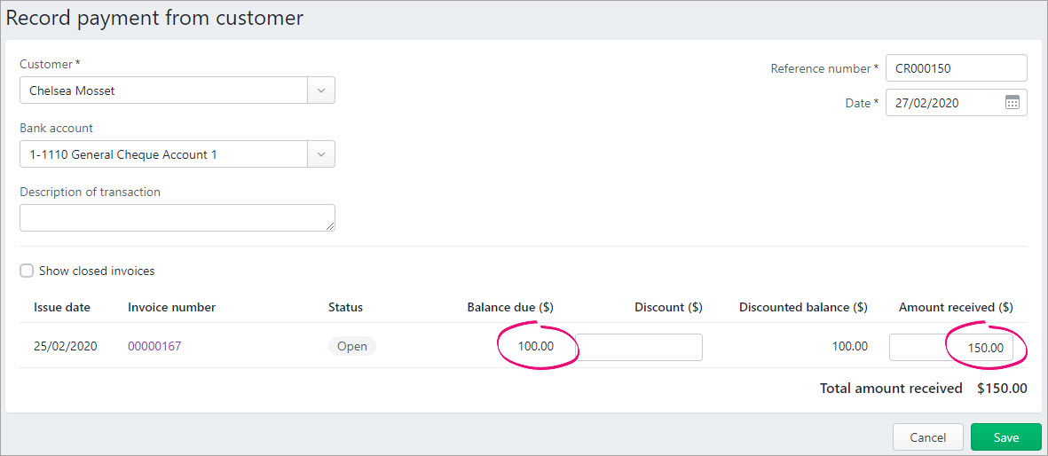 Customer overpayments