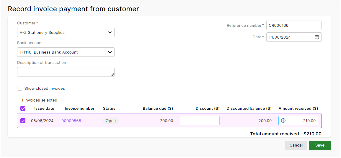 Customer overpayments
