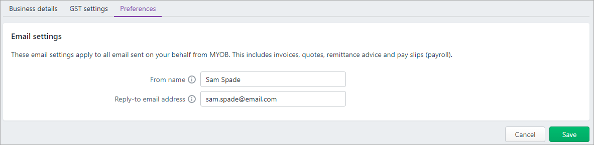 Set up your default email messages