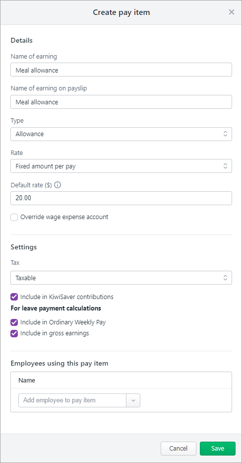Allowances and extra payments