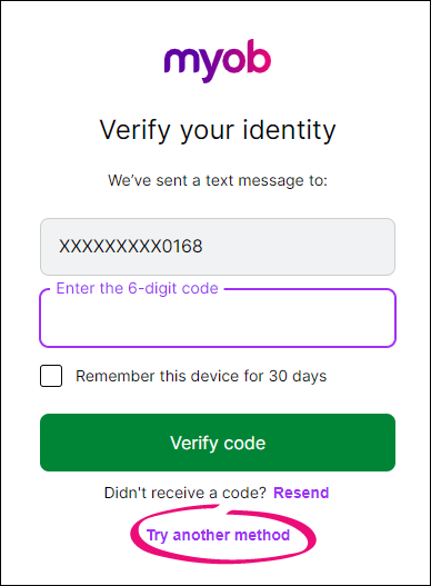 Using your backup codes