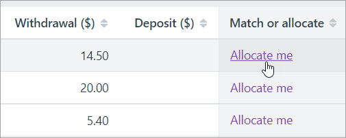 Allocating bank transactions