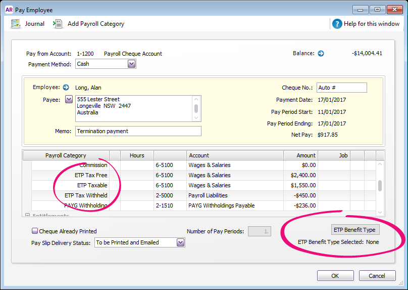 5. Record the final termination pay