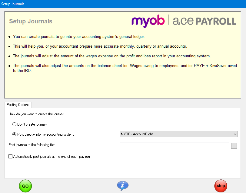 Integrate Ace Payroll