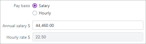 Changing an employee's salary or hourly rate