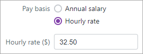 Changing an employee's salary or hourly rate