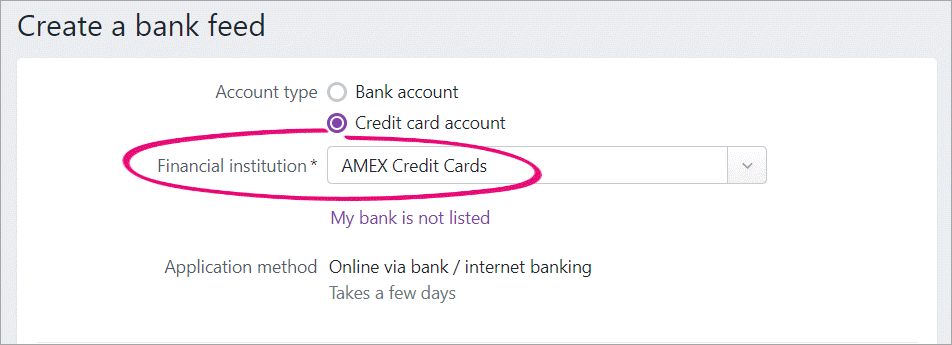 Connecting an AMEX card to MYOB