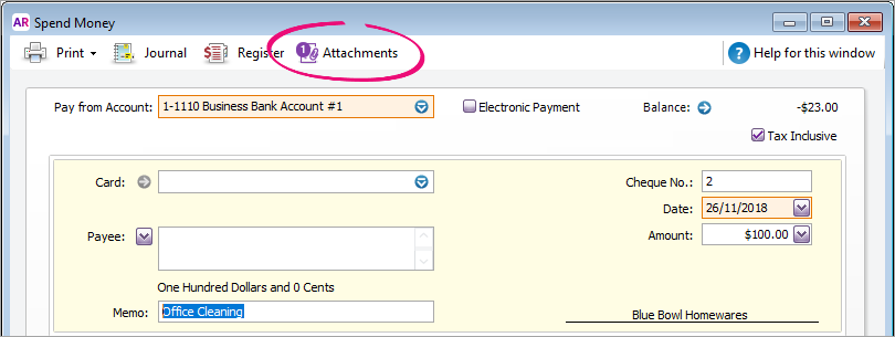 Attaching documents to purchase transactions
