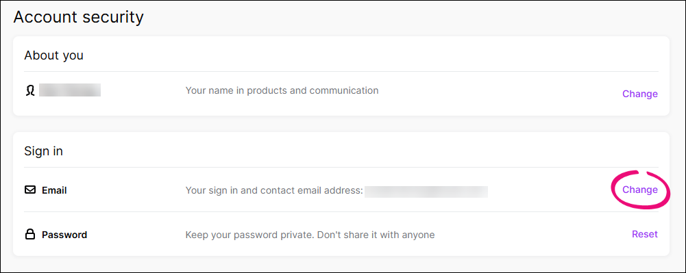 Change login email address